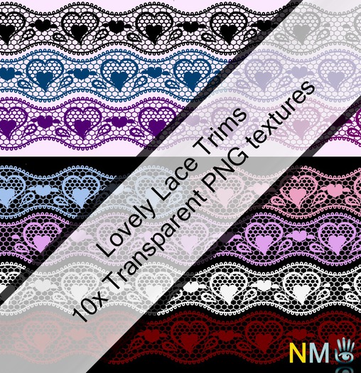 Second Life Marketplace - Lace Trims 10x Textures High Resolution ...