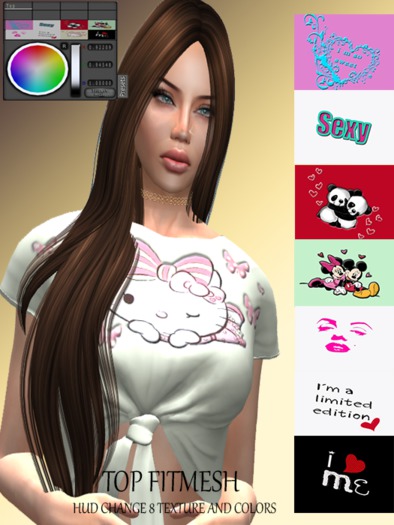 Second Life Marketplace - TOP FITMESH HUD CHANGE TEXTURE AND COLORS