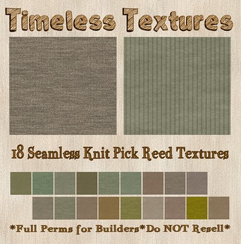 Second Life Marketplace - 18 Seamless Knit Pick Reed Timeless Textures