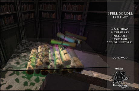 Second Life Marketplace - Spell Scroll Table Set