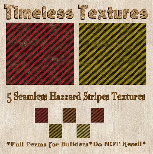 Second Life Marketplace - 5 Seamless Hazzard Stripes Timeless Textures