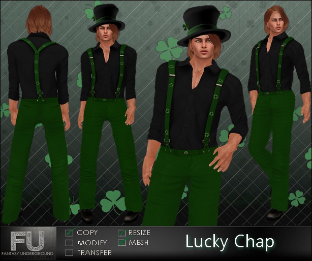Second Life Marketplace - Lucky Chap St.Patrick's Outfit * Hat Shoes ...