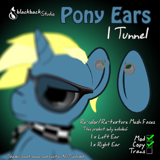 Second Life Marketplace - [bbS] Pony Ears - 1 Tunnel