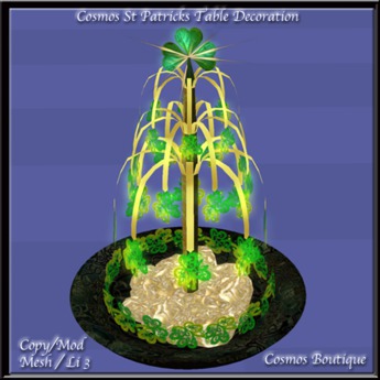 Second Life Marketplace - Cosmos St Patricks Table Decoration (BOX)