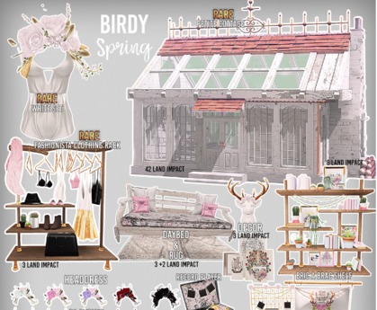 Second Life Marketplace - Birdy - Spring - Fashionista Clothing Rack RARE