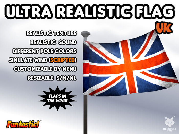 Second Life Marketplace - *Funtastic!* Ultra Realistic Flag UK