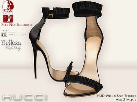 Second Life Marketplace - ::HH:: Hucci Inyati Sandal - Midnight
