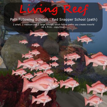 Second Life Marketplace - Inochi Reef : Path Following Schools - Red ...