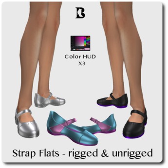 Second Life Marketplace - Blackburns Strap Flats rigged & unrigged