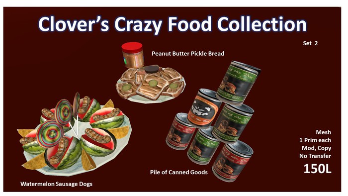 Second Life Marketplace - Clover's Crazy Foods COllection Set 2 Box