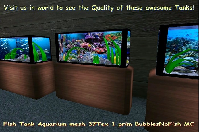 Second Life Marketplace - Fish Tank Aquarium mesh 37Tex 1 prim ...