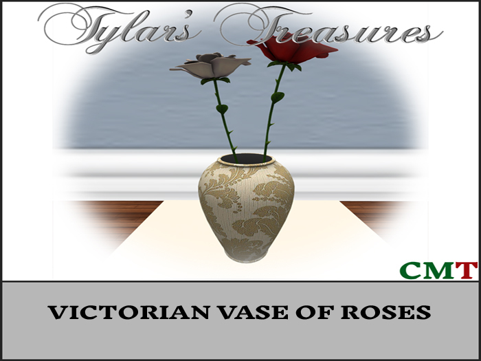 Second Life Marketplace - .:TT:. VICTORIAN VASE OF ROSES BOX