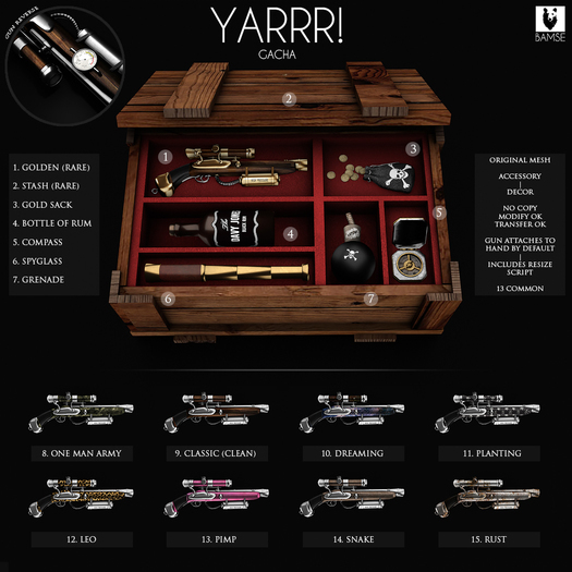 Second Life Marketplace - 12. BAMSE: Yarrr! (GUN) - Leo