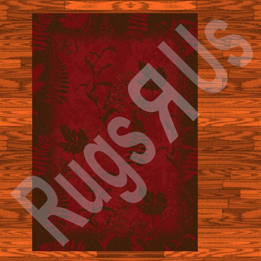 Second Life Marketplace - Rug - Leaves Outline - Dark Red - 001