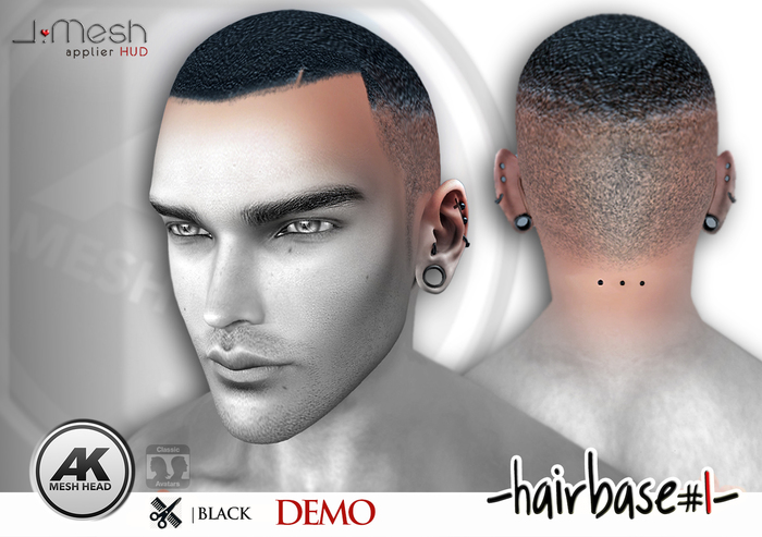 Second Life Marketplace - [i.mesh] - DEMO Hairbase#1 BLACK (hud ...