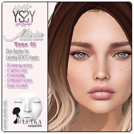 Second Life Marketplace - *YS&YS* Alicia Tone 02 Skin Applier For ...