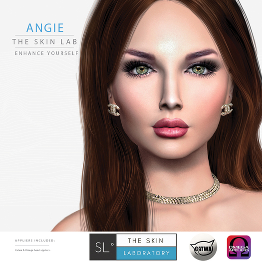 Second Life Marketplace - T.S.L - Angie Skin - Head (All Tones) Omega ...