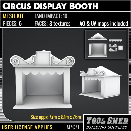 Second Life Marketplace - Tool Shed - Circus Display Booth Mesh Kit
