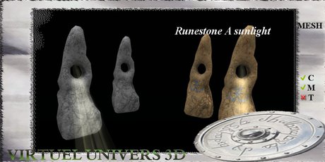 Second Life Marketplace - Runestone A sunlignt / MESH (BX)