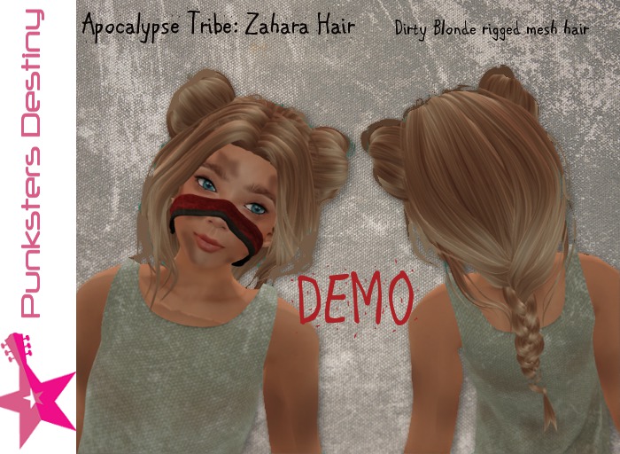 Second Life Marketplace - *PD* Apocalypse Tribe: Zahara Hair DEMO