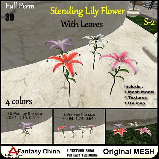 Second Life Marketplace - FC- Full Perm Mesh Stending Lily Flower with ...