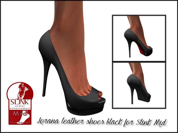 Second Life Marketplace - **RDesign** Lorana-Black Leather shoes + sole ...