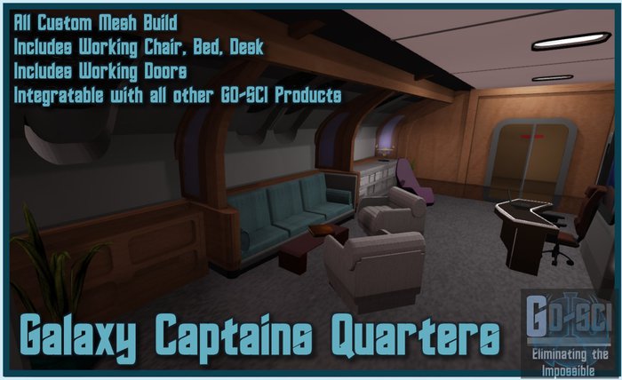 Second Life Marketplace - GO-SCI Galaxy Class Captains Quarters,1.0,350