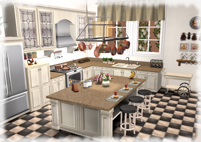 Second Life Marketplace - Dinner Party Kitchen Mesh-- Cream and Granite