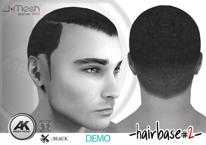 Second Life Marketplace - [i.mesh] - DEMO Hairbase#2 BLACK (hud ...