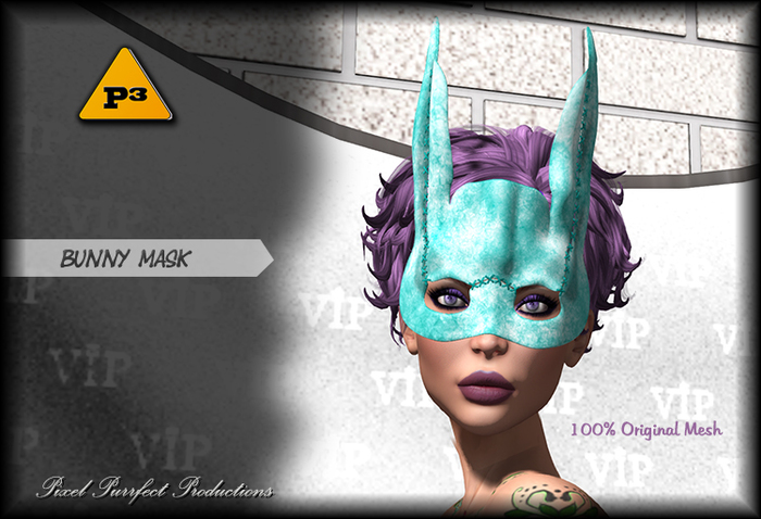 Second Life Marketplace - Leather Bunny Mask - Blue
