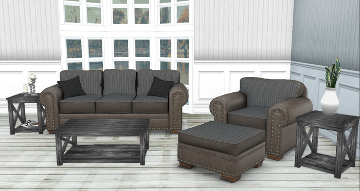 Second Life Marketplace - Beautiful 5 Piece Gray Living Room Set PG ...