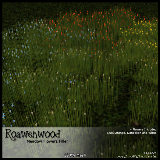 Second Life Marketplace - {RW} Meadow Field Flowers [Mesh]