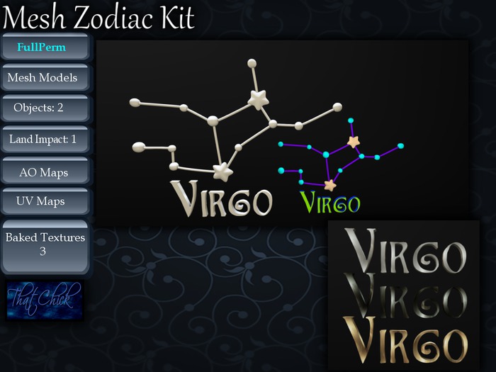 Second Life Marketplace - ~tc~ Mesh Zodiac FullPerm Kit - Virgo