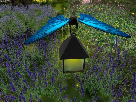 Second Life Marketplace - Flying Animated Butterfly Lantern & Fireflies ...