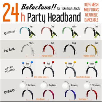 Second Life Marketplace - BALACLAVA!! 24h Party Headband - Retro Techno ...