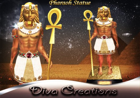 Second Life Marketplace - -=EGYPTIAN=- Standing Pharaoh Statue White