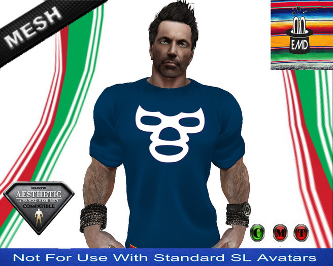 Second Life Marketplace - .:EMD:. Blue Demon T-Shirt Blue
