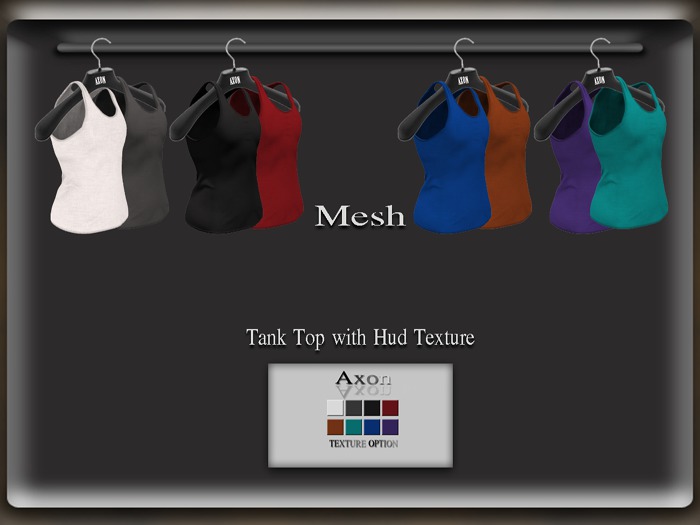 Second Life Marketplace - Axon Mesh Tank Top (Hud Texture)