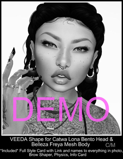 Second Life Marketplace - :.Unified:. VEEDA SHAPE DEMO for Catwa Lona ...