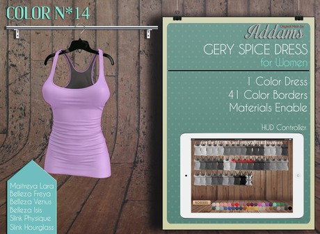 Second Life Marketplace - Addams "Gery Spice" Mesh Dress for Maitreya ...