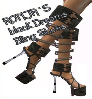 Second Life Marketplace - Black Dreams Bling Shoes