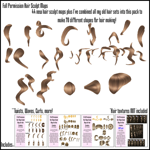 Second Life Marketplace - *!RaveNation!* 70 Piece Full Permission Hair ...