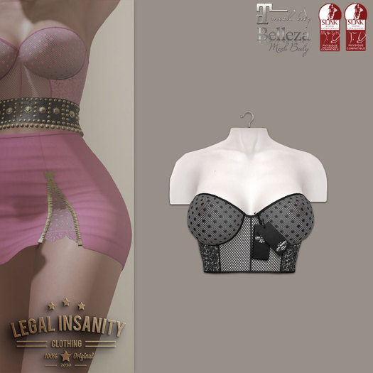 Second Life Marketplace Legal Insanity Kim Black Lace Top