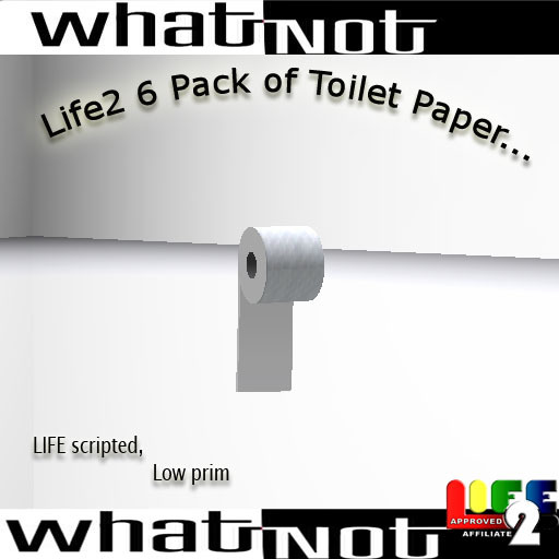 Second Life Marketplace - WhatNot B6 Life2 Toilet paper Pack of 6