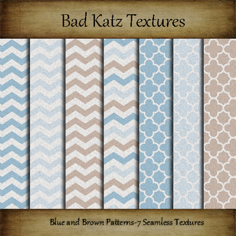 Second Life Marketplace - Bad Katz Blue and Brown Patterns