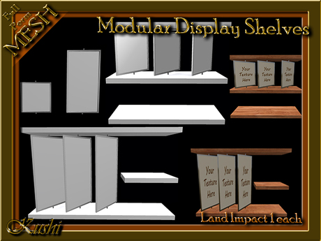 Second Life Marketplace - Modular Display Shelves MESH Kit - 2 styles ...