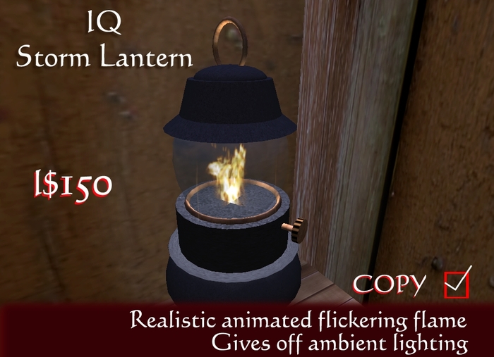 Second Life Marketplace - FREE Storm Lantern - real flame and lighting ...
