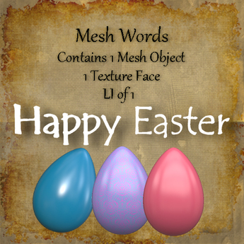 Second Life Marketplace - Happy Easter Mesh Word