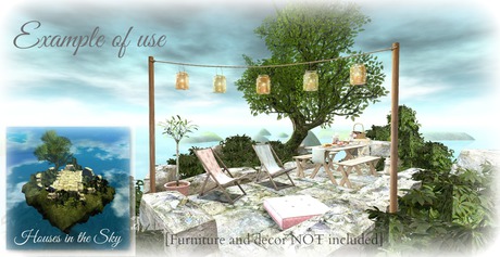 Second Life Marketplace - Floating Island w/ Garden and Castle Ruins ...