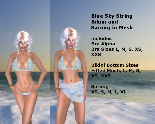 Second Life Marketplace - Blue Sky Bikini and Sarong